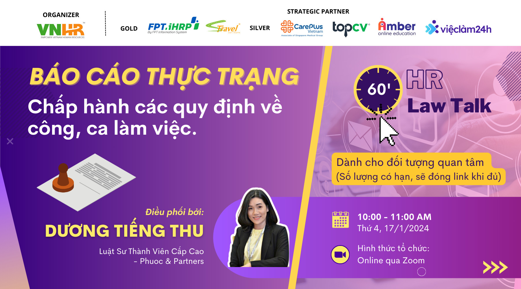 Public Webinar - HR Law Talk: Báo cáo thực trạng chấp hành các quy định về công, ca làm việc